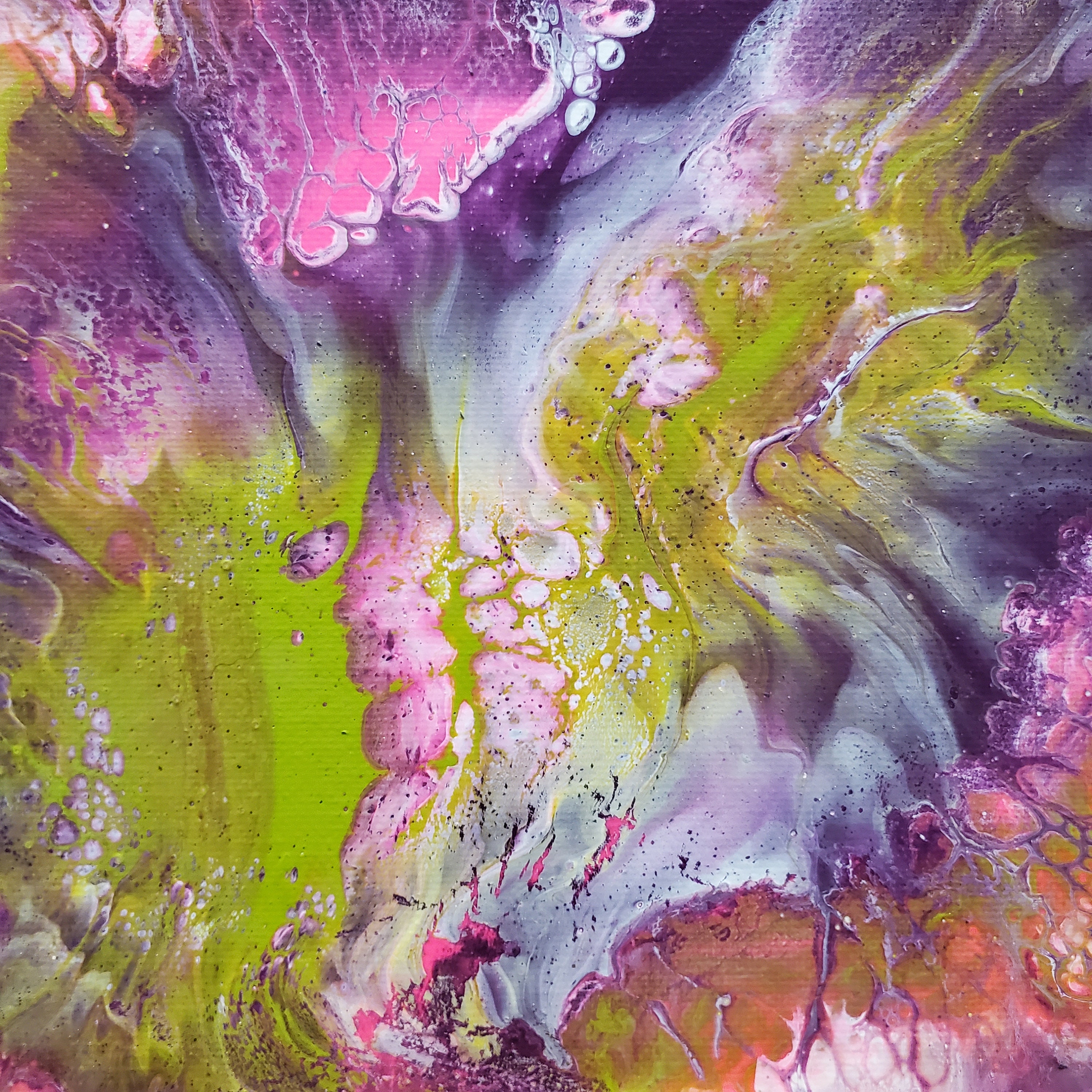 Fluid Art Paint Pour on Canvas Panel 5x5 - Etsy