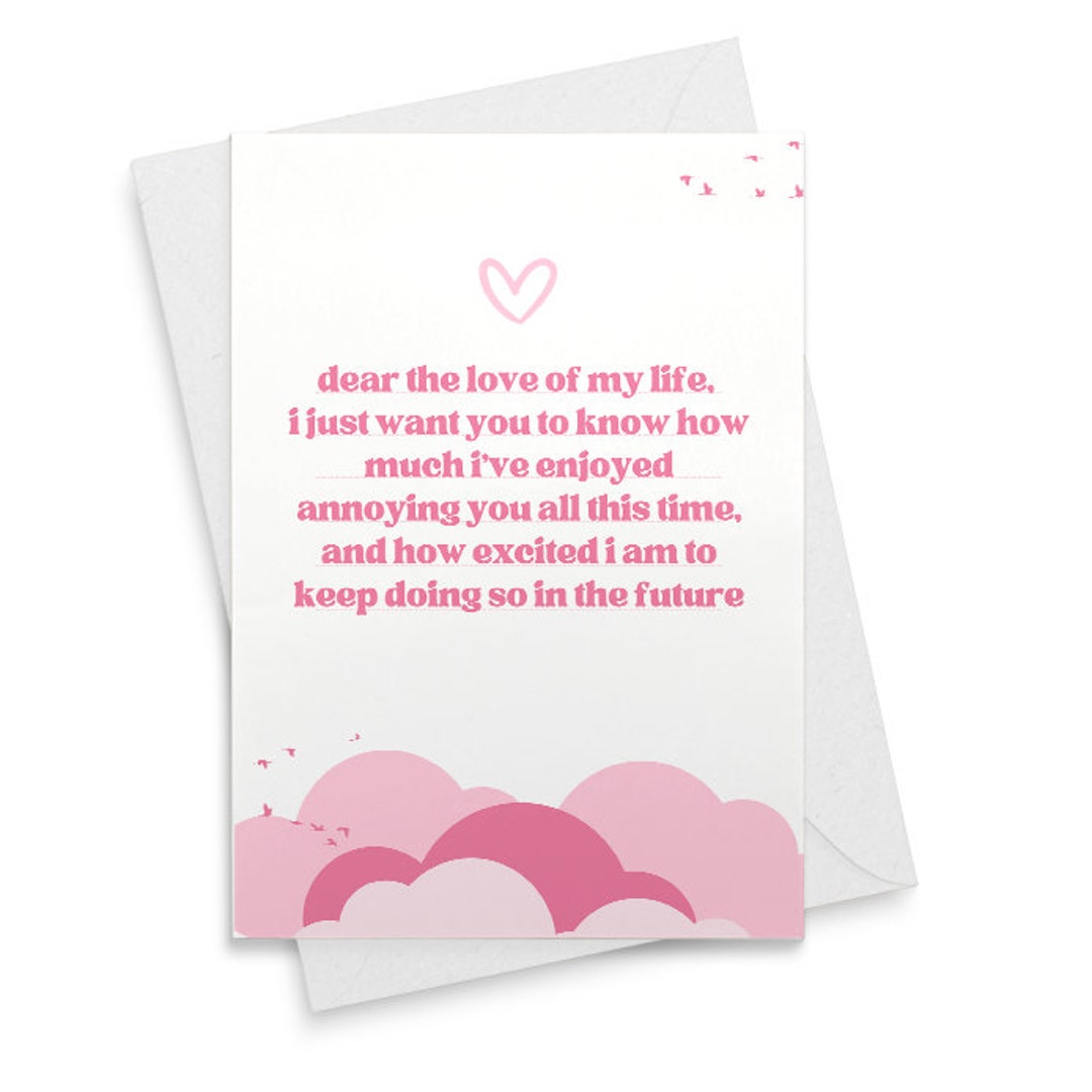 Love of My Life Card Anniversary Card I Love You Card Valentine's Day ...