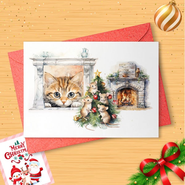 Cat Lady Christmas Card - Etsy