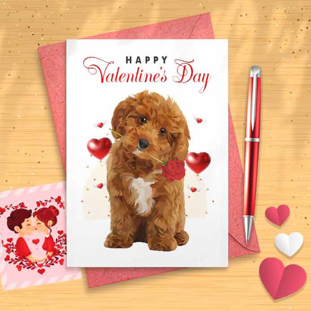 Cute Cavapoo Valentine / Galentine's Day Card Dog Lover, Romantic Card, Cute Love Card, Funny ...