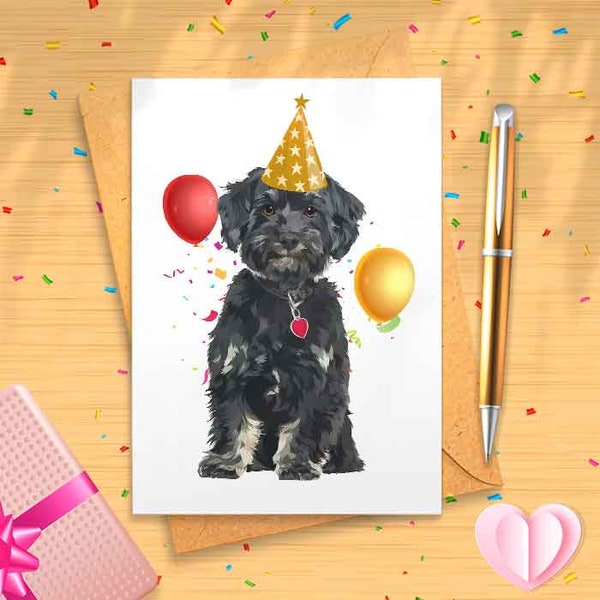 Black Cavapoo Birthday Card - Etsy