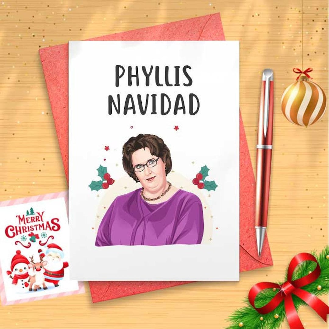 Christmas Office Card Phyllis Navidad Christmas Card CR - Etsy