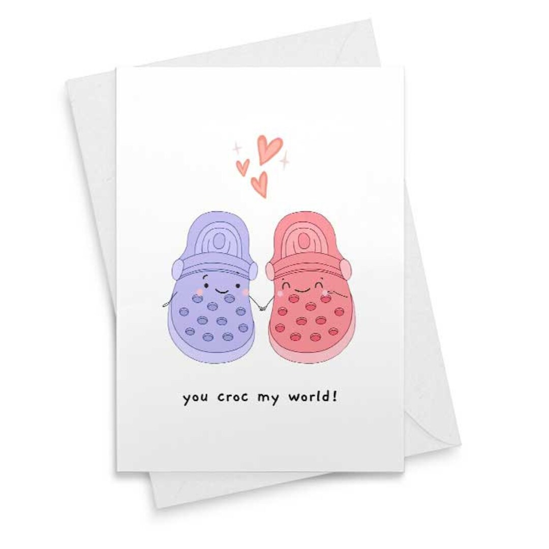 You Croc My World Funny Pun Valentines Day Card for Boyfriend or ...
