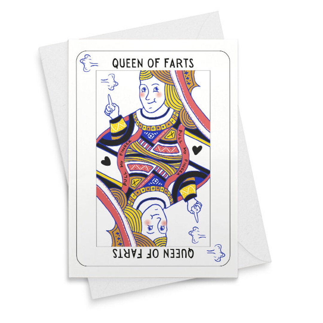 Queen of Farts, Funny Birthday Card, for Mum, for Wife, Anniversary ...
