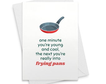 Funny Birthday Card for Him or Her | Frying Pans - Etsy