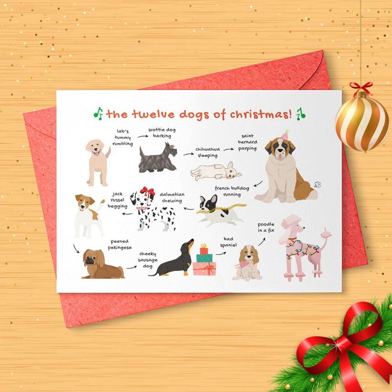 Dog Christmas Cards - Etsy