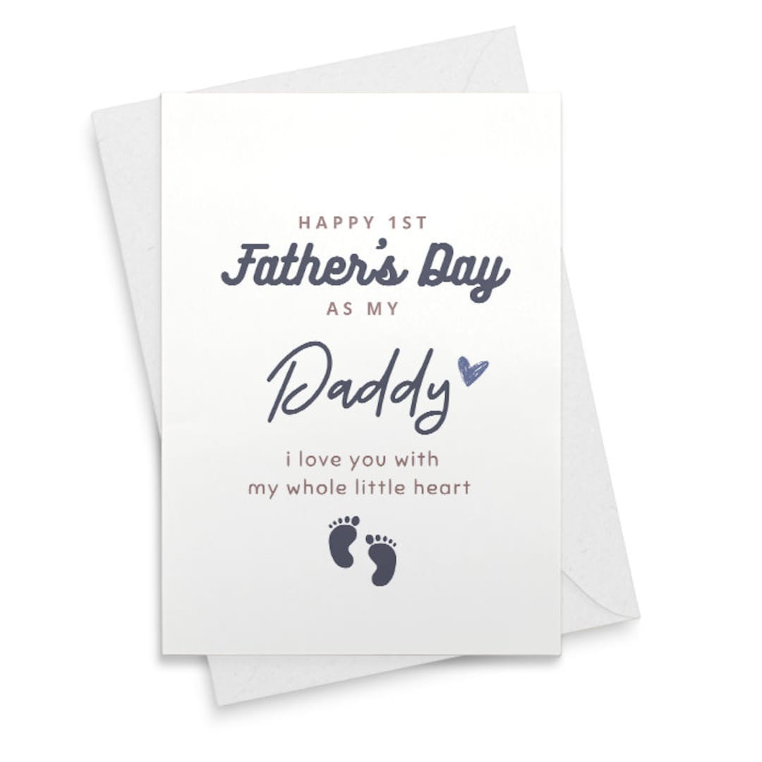Happy 1st Fathers Day Daddy Card, 1st Fathers Day From Baby Gift, Happy ...