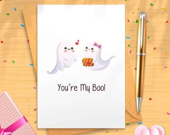 You're My Boo Greeting Card for Him Her I Love You Birthday Anniversary ...