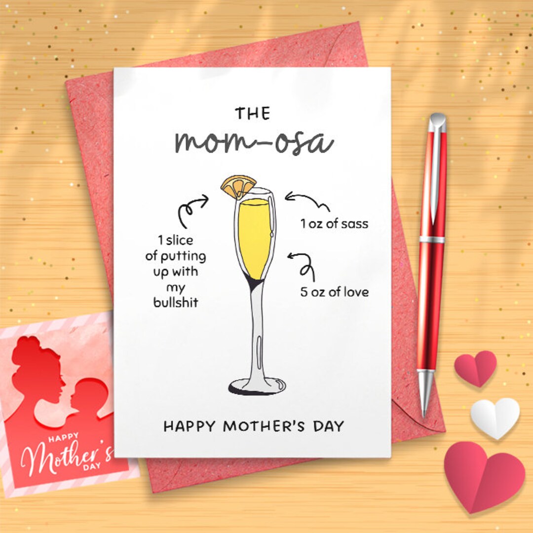 Funny Mother's Day Card From Daughter | Humorous Momosa Card | Gifts ...