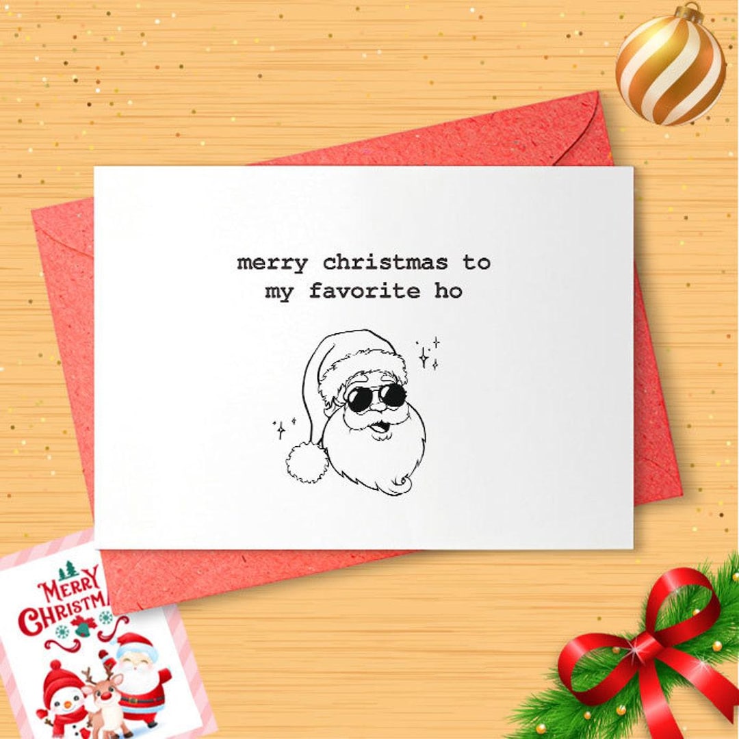 Funny Christmas Card, Merry Christmas to My Favorite Ho, for Girlfriend ...