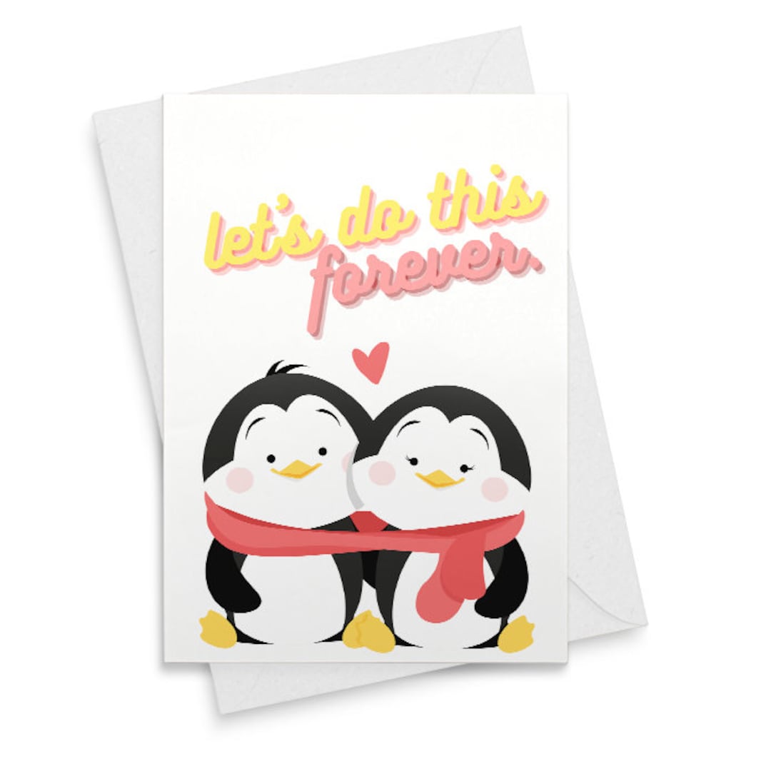 Penguin Love Card or Print [01818] - Etsy