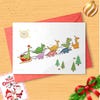 DINOSAUR CHRISTMAS CARD Set, Holiday Greeting Cards Set, Dinosaur ...