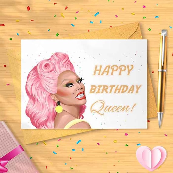 Happy Rupaul Birthday Queen Card Birthday Funny Rupaul | Etsy