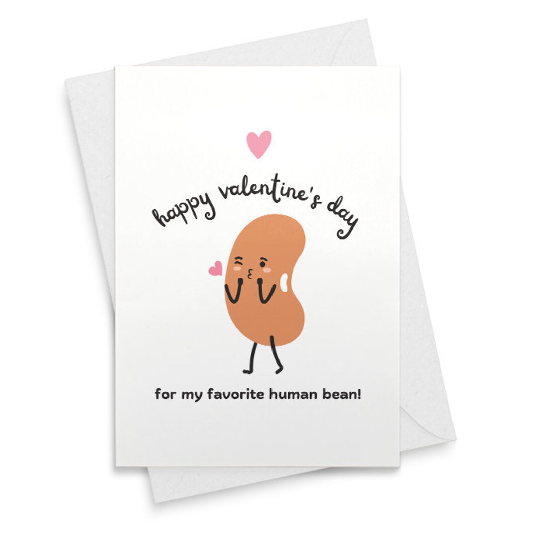 Bean Card - Valentine's Card - for Him - for Her - Happy Valentine's ...
