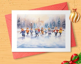 HOLIDAY TRAIN Christmas Card Supporting Homeless Pets. (10 Cards per ...