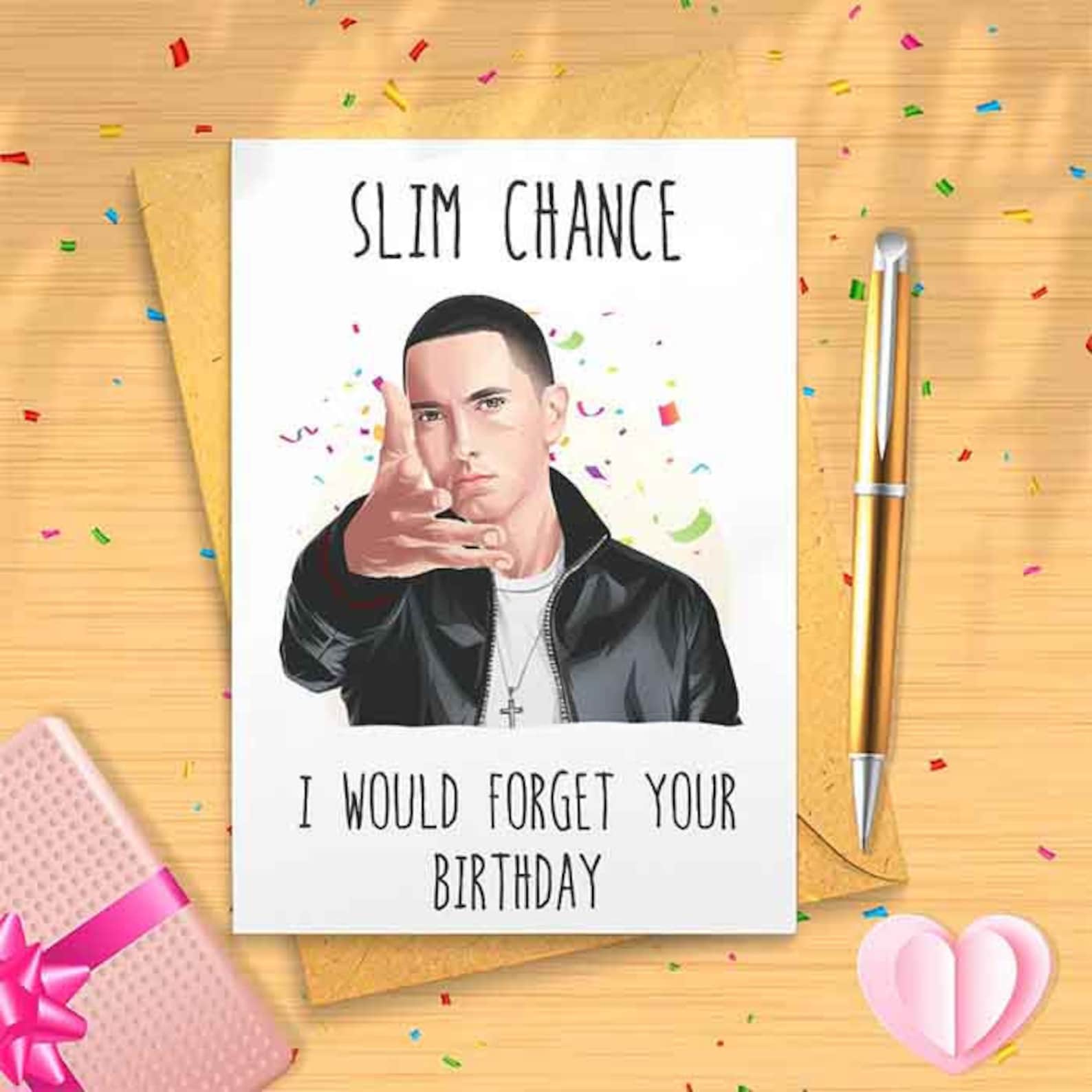 Eminem Birthday Card Funny Birthday Card Rap God Pop | Etsy