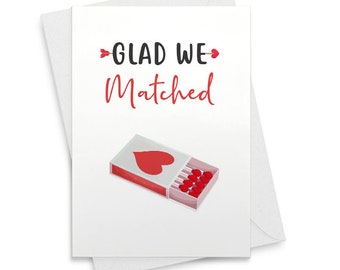 Glad We Matched Greeting Card Dating App Card Funny & Punny Cards - Etsy