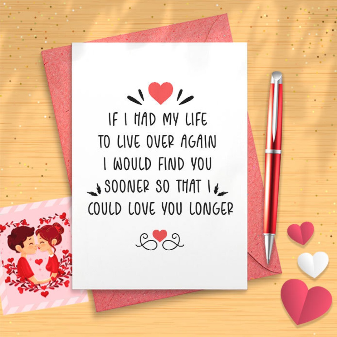 Valentine / Anniversary Card - Romantic Card, Cute Love Card ...