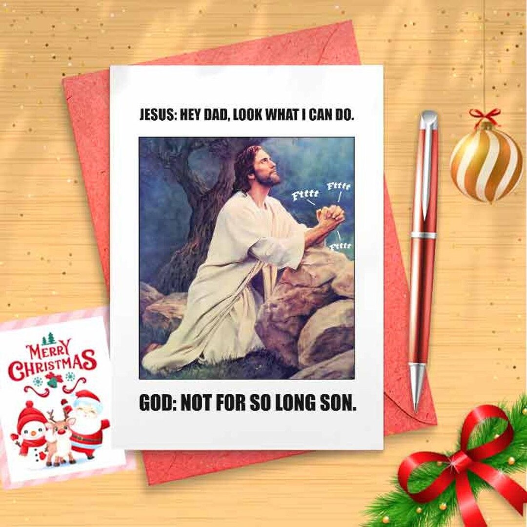 Funny Jesus Christmas Card, Funny Christmas Card, Funny Holidays Card ...