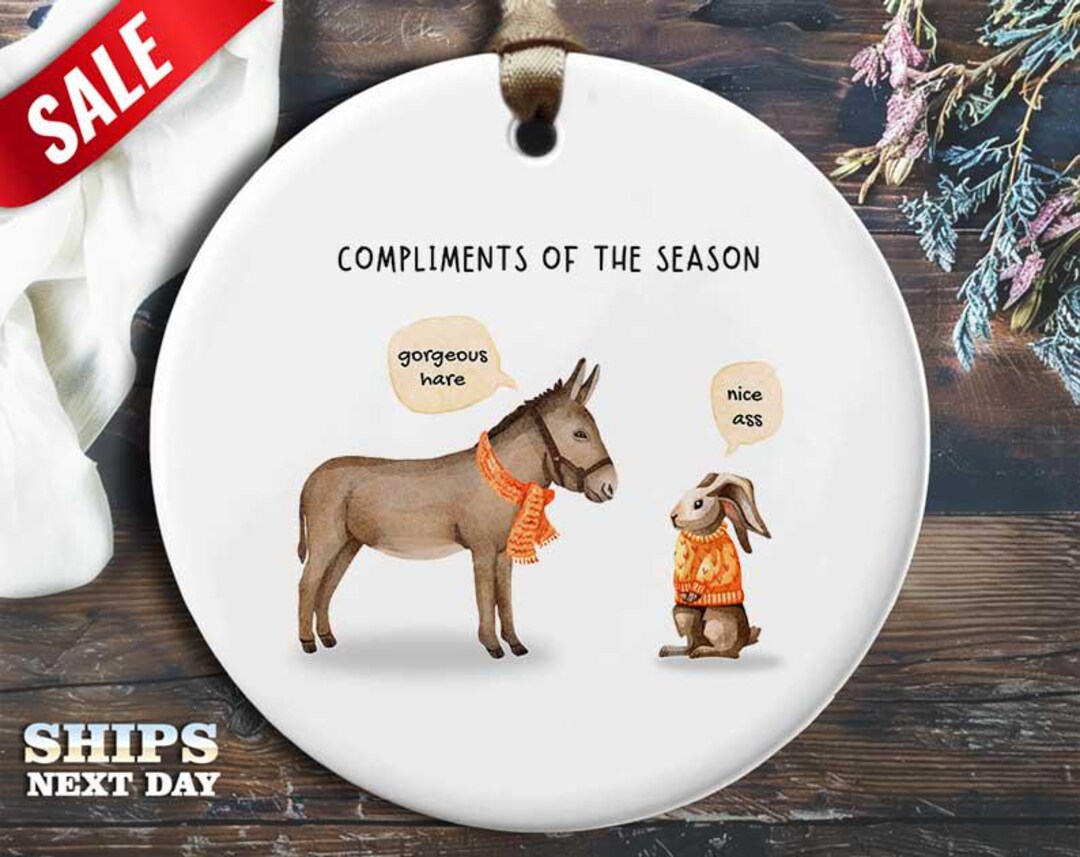Funny Compliments Christmas Ornament 'gorgeous Hare,' 'nice Ass ...