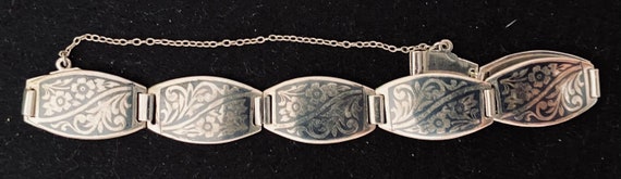 Antique Iraqi Sterling Silver Panel Bracelet. 20g. 7” - Gem