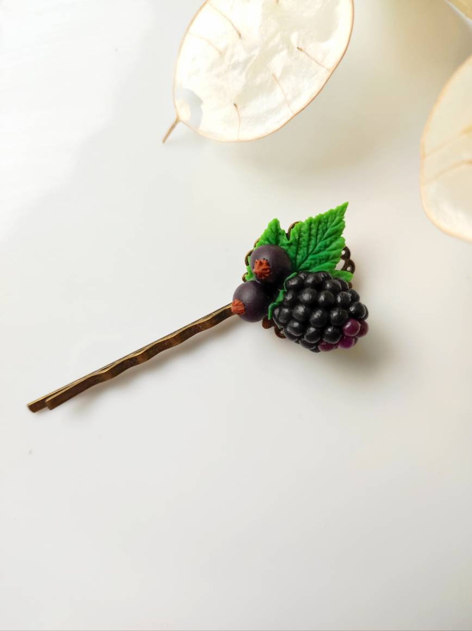 Miniature Blackberry Hair Pin, Botanical Clay Berries Jewelry - Etsy