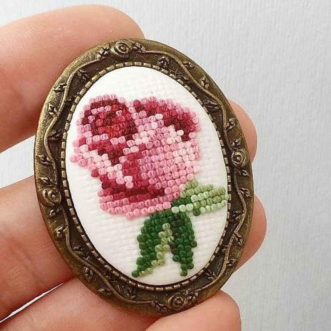 Mini Cross Stitch Pattern Rose Counted Cross Stitch Chart - Etsy