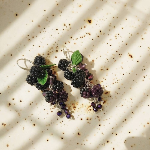 Berry Statement Earrings With Blackberries Botanical - Etsy
