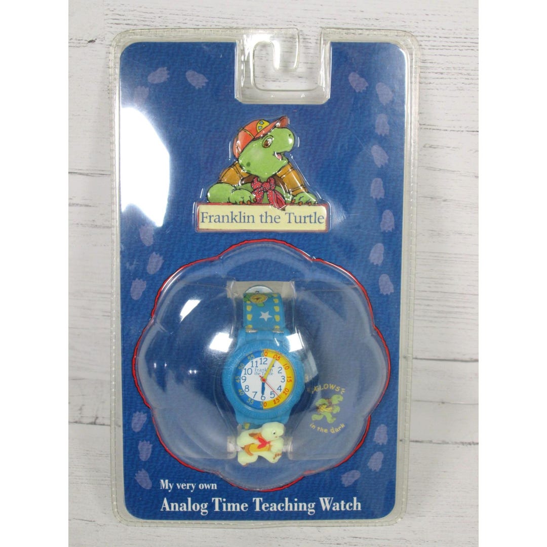 Vintage Franklin the Turtle Analog Time Teaching Watch Glow in the Dark ...