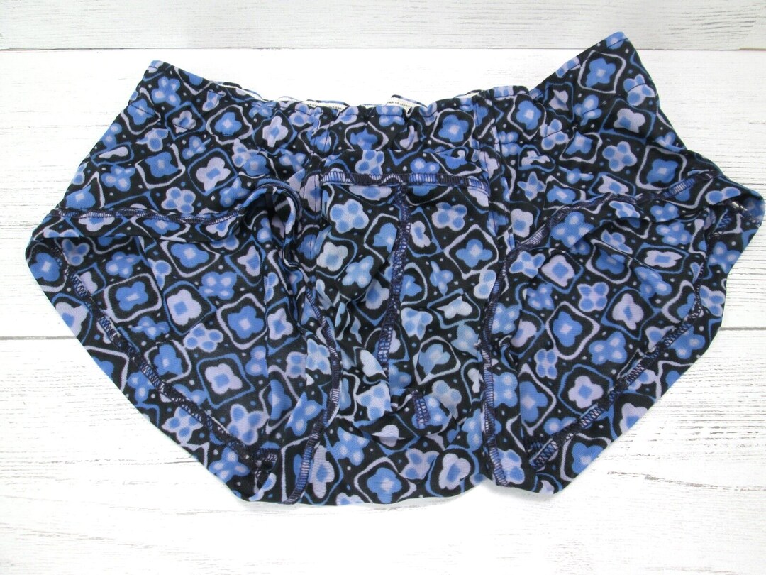 Vintage Men Underwear Bikini Brief 30 Blue Flower Floral Sheer Nylon ...