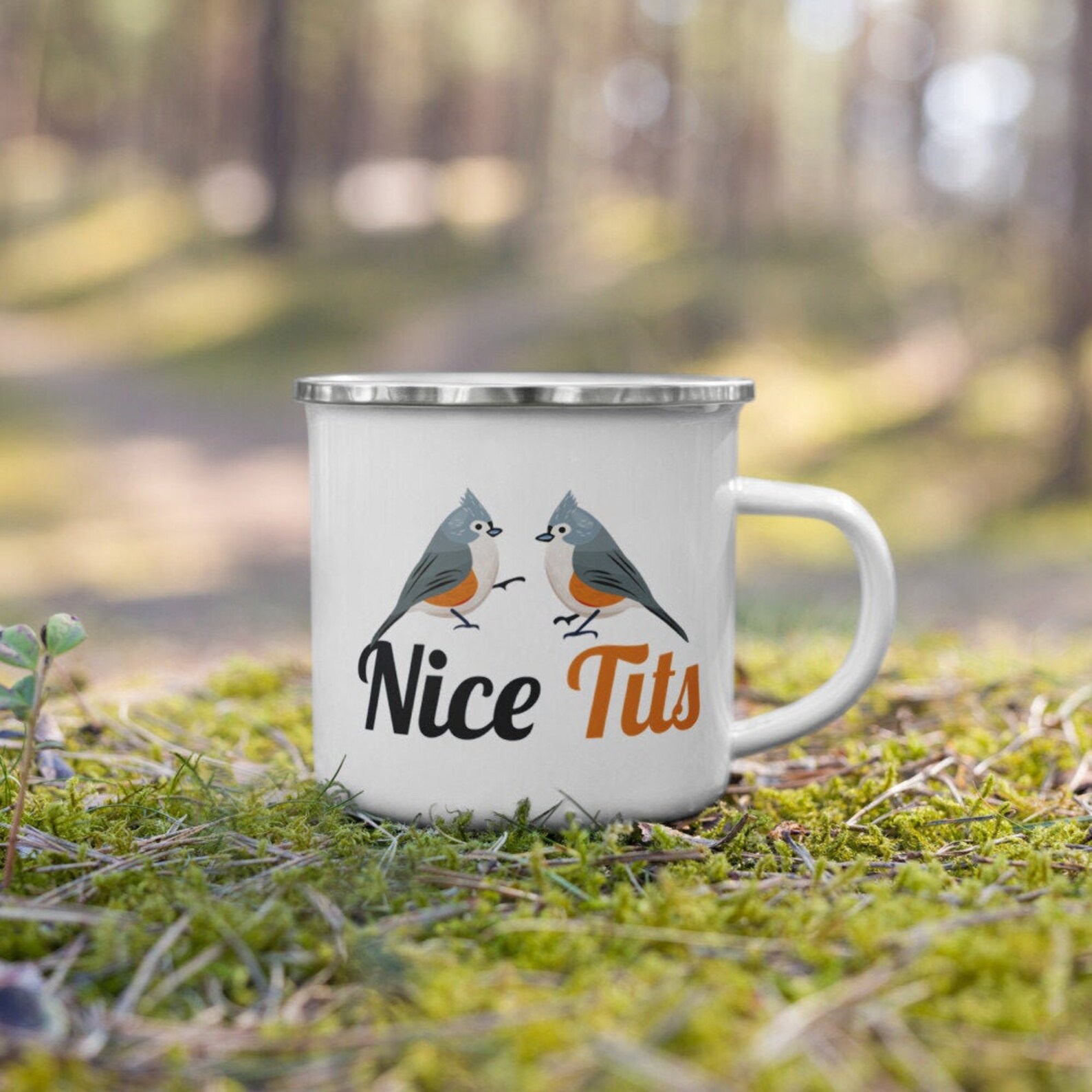 Funny Tufted Titmouse Gift for Bird Watching Fan Enamel Mug - Etsy