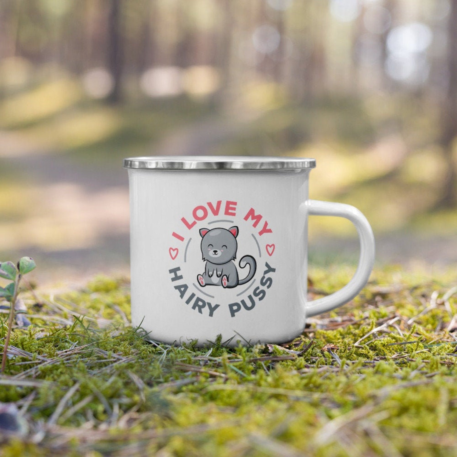 I Love My Hairy Pussy Funny Cat T For Wife Enamel Mug Etsy