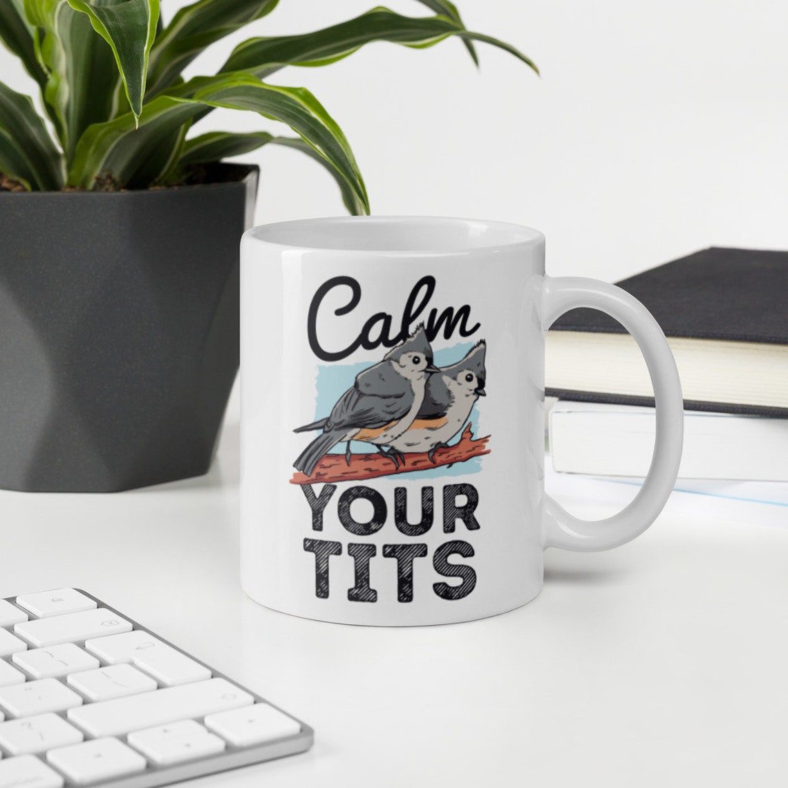 Tufted Titmouse Calm Your Tits Funny Bird Gift Mug - Etsy