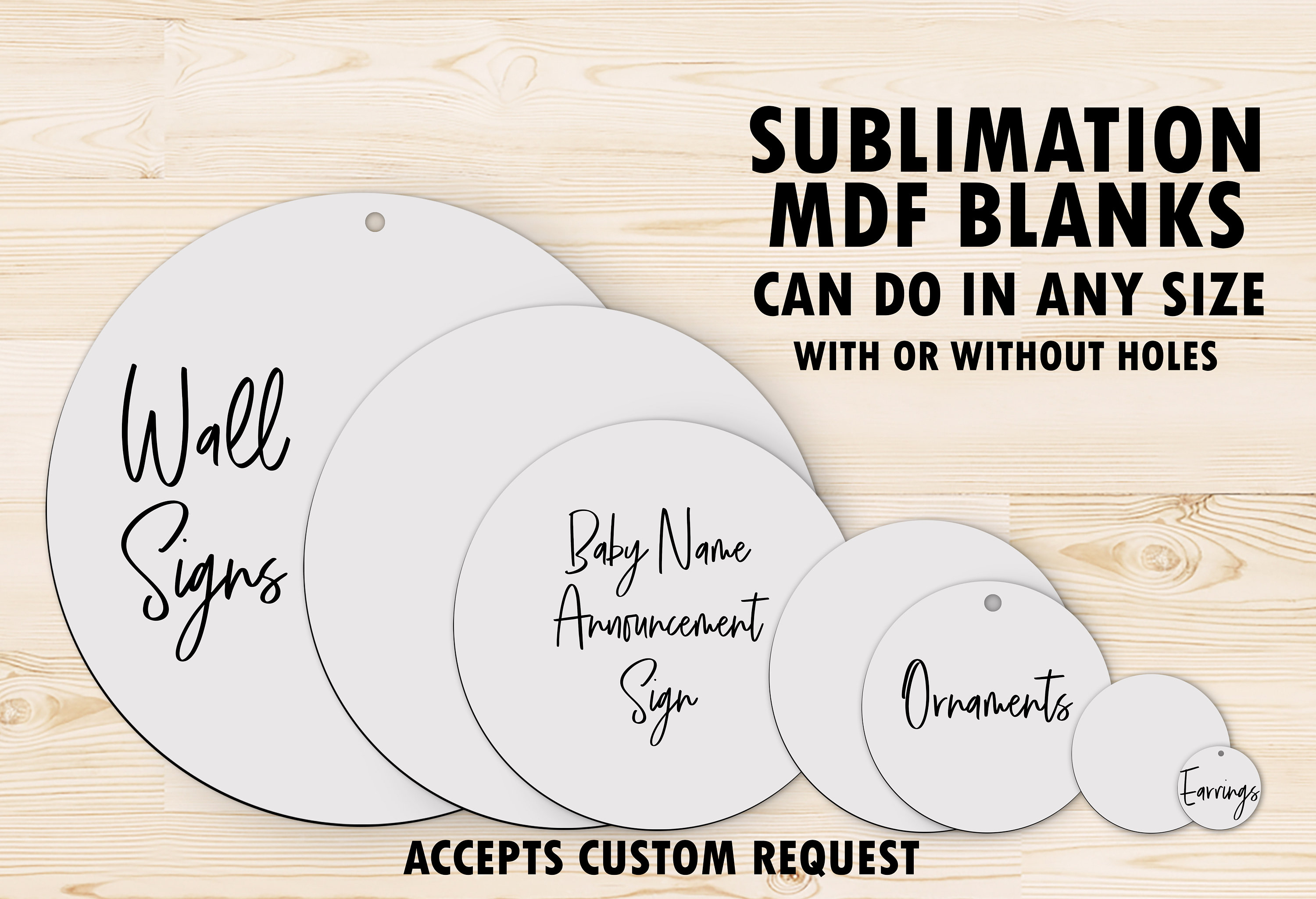 Circle Sublimation Blanks Custom Sublimation Shapes Circle Signs Blank ...