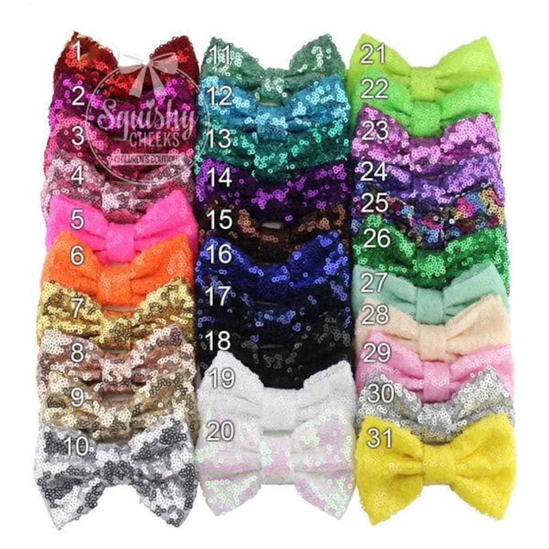 3" Mini Sequin Bows Bulk Sequin Hair Bows Wholesale Sequin Bows Sequin ...