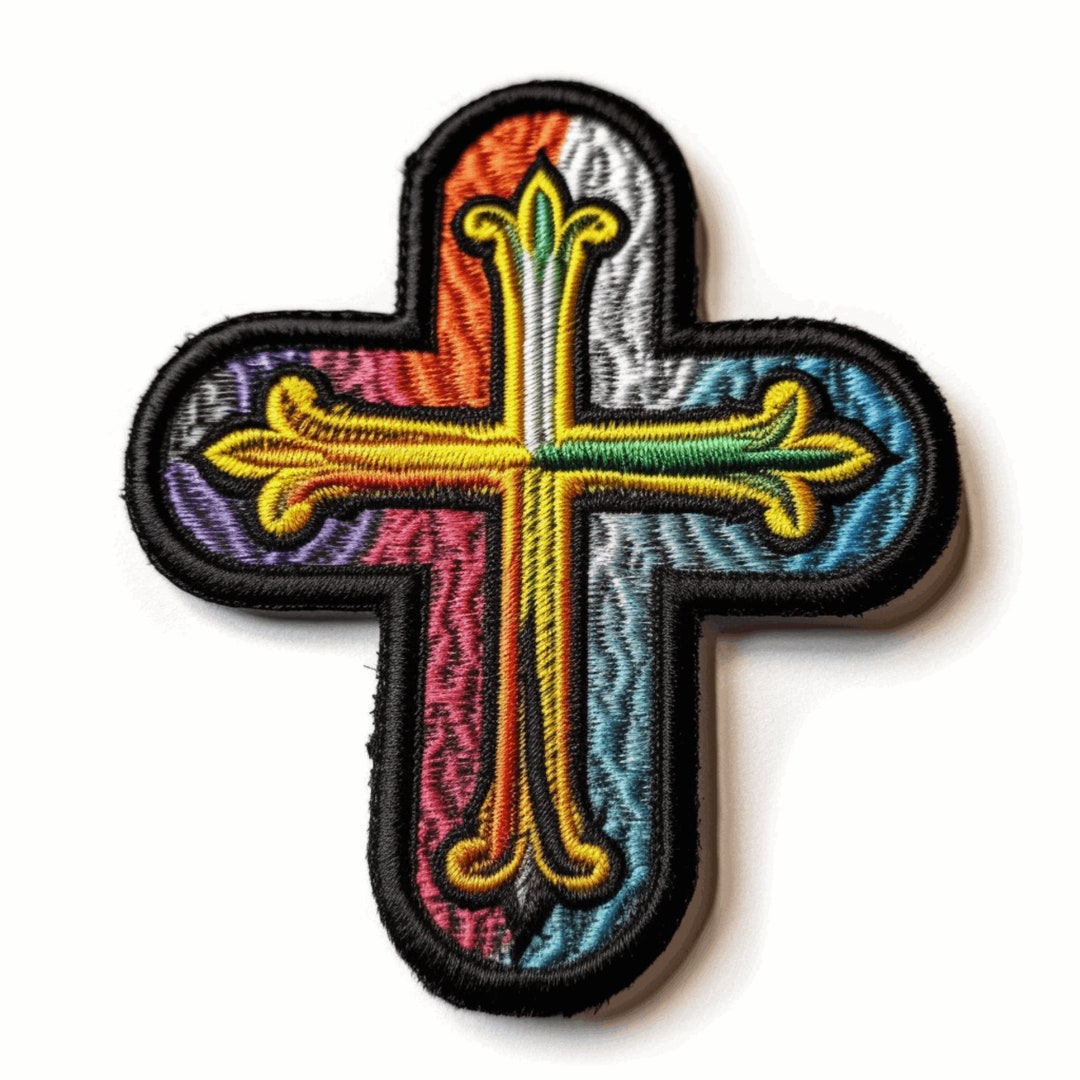 Christian Cross Patch Iron-on/sew-on DIY Applique for Vest Jacket Bag ...