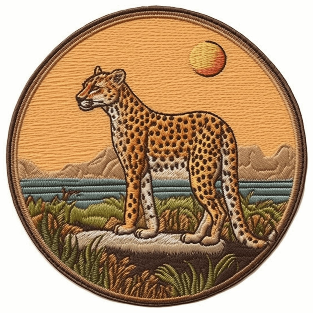 Cheetah Patch Iron-on/sew-on DIY Applique for Vest Jacket Bag Clothing ...