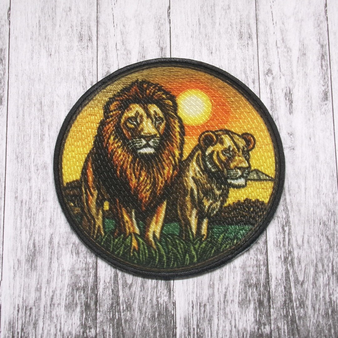 Lion Patch Iron-on Applique for Jacket, Clothing, Backpack, Tote Bag ...