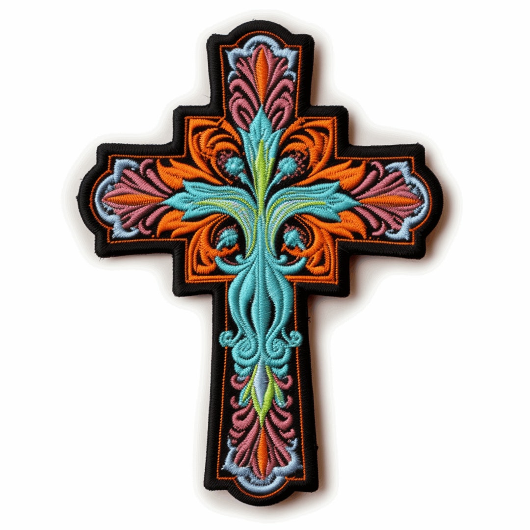 Christian Cross Patch Iron-on/sew-on DIY Applique for Vest Jacket Bag ...
