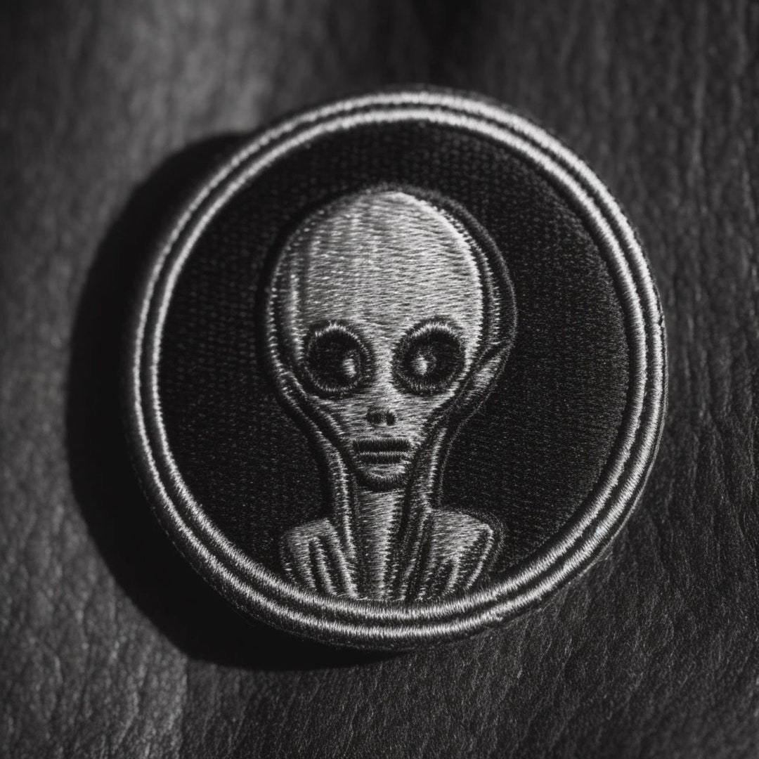 Gray Alien Patch Iron-on/sew-on Applique for Vest Jacket Clothing ...