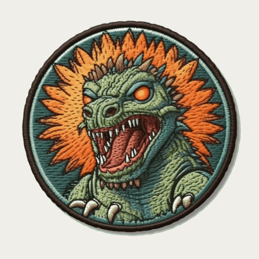 Kaiju Monster Patch Iron-on/sew-on Applique for Vest Jacket Clothing ...
