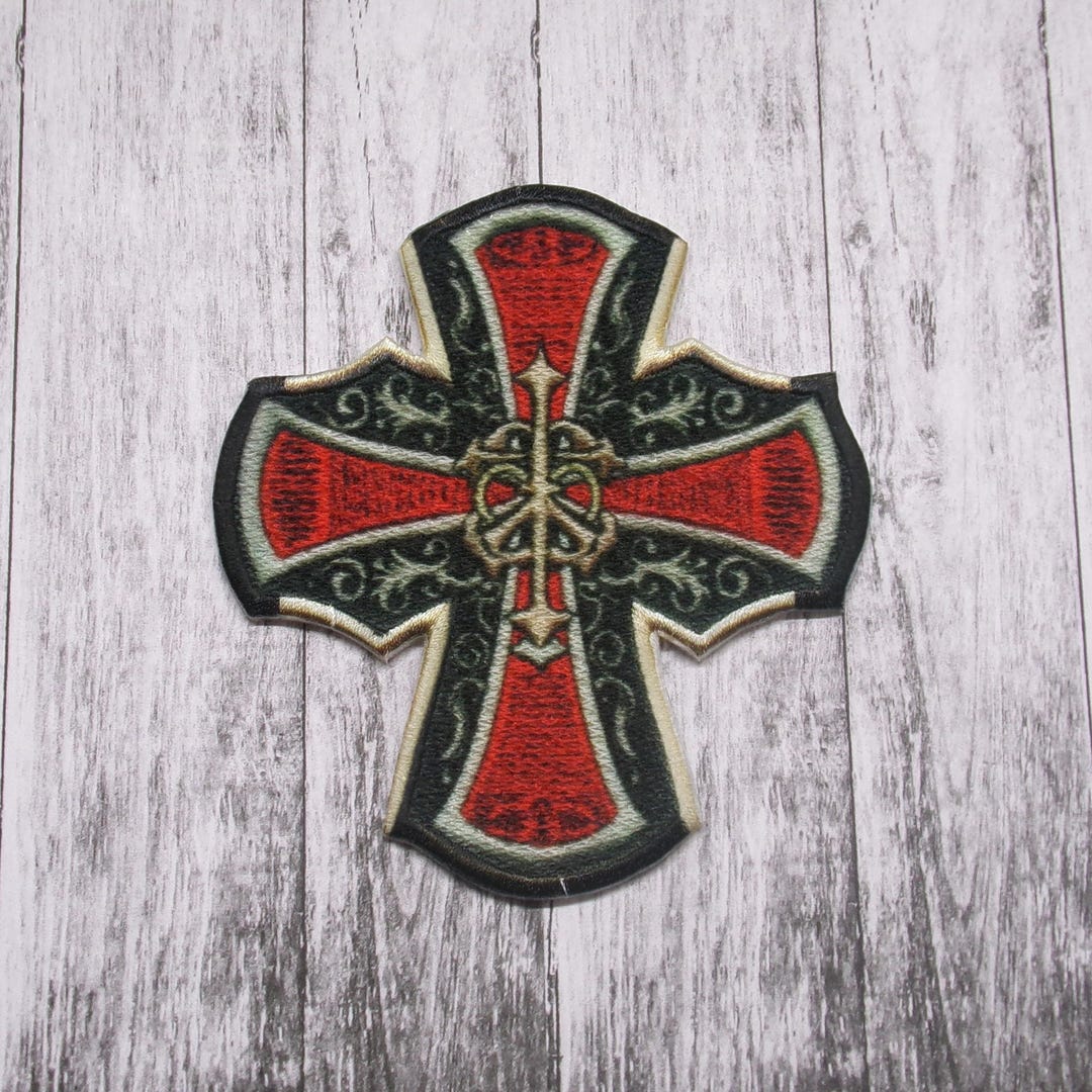 Templar Cross Patch Iron-on Applique for Jacket, Clothing, Backpack ...