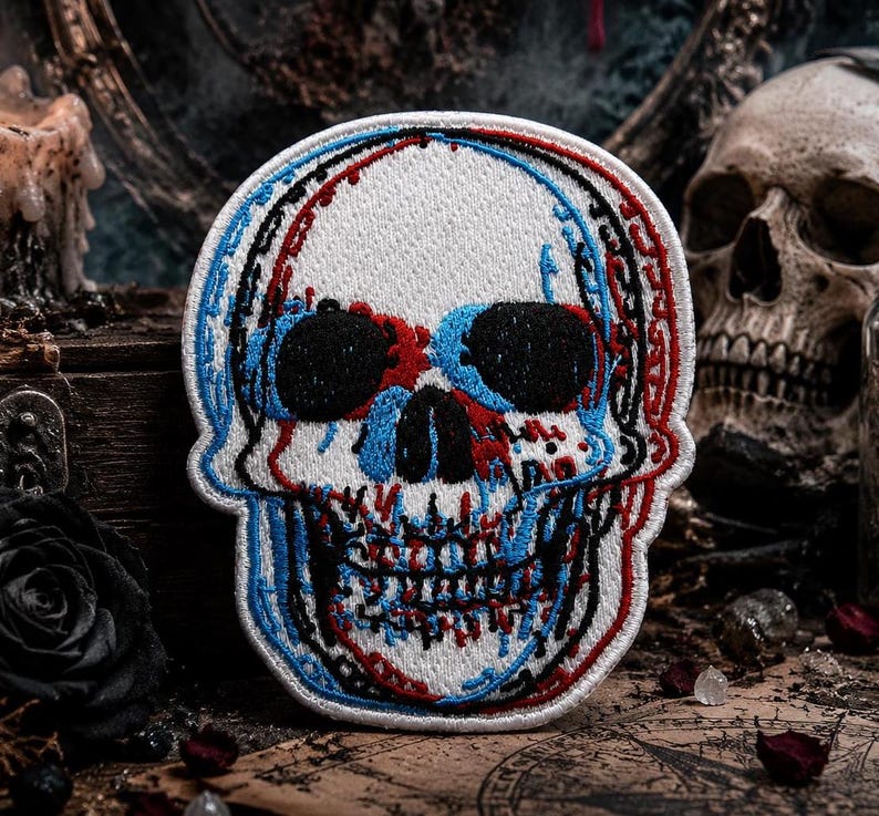 Skull Patch/iron-on Patch/biker Vest/creepy Horror Skull/3d Gothic Punk ...