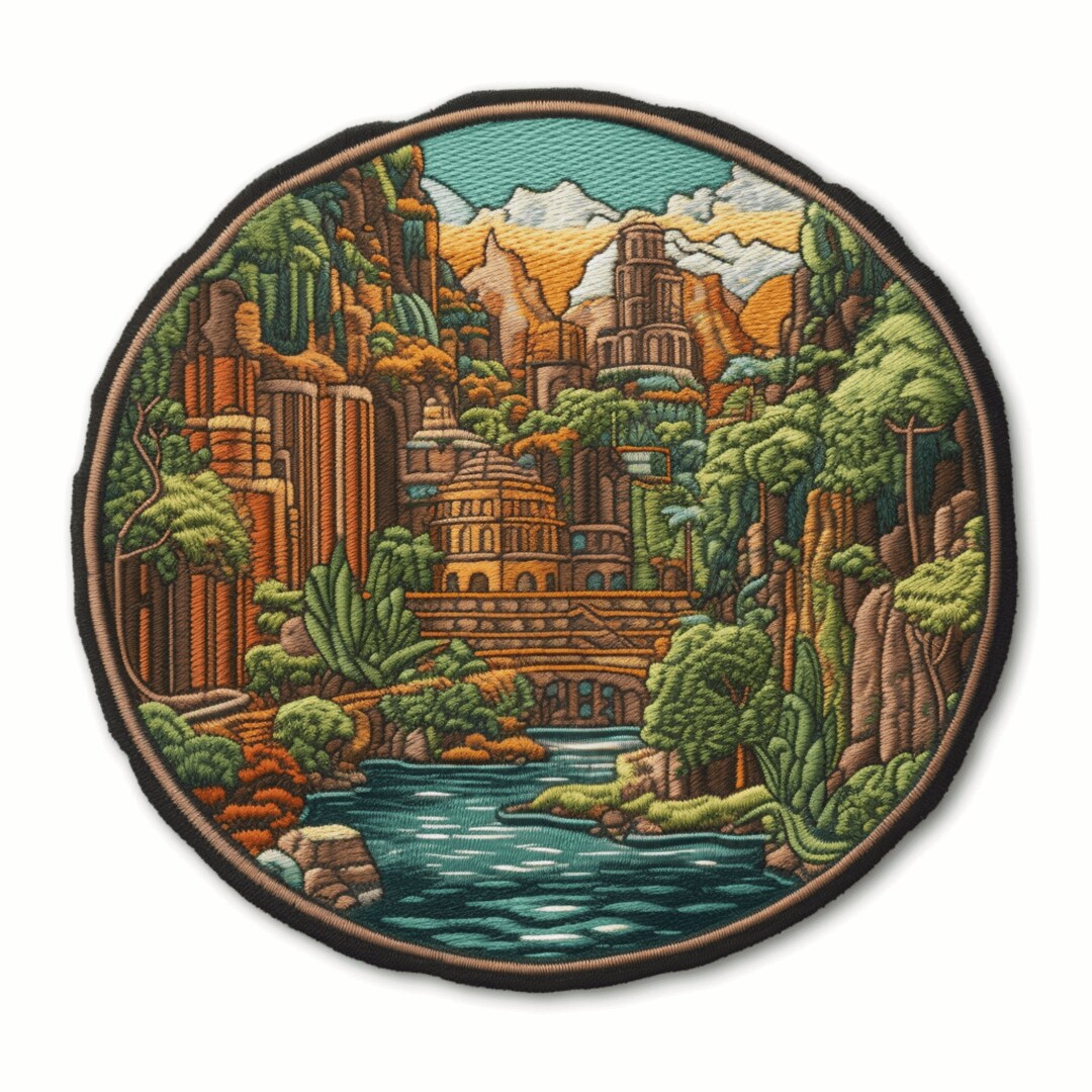 Hanging Gardens of Babylon Patch Iron-on/sew-on Applique for Vest ...