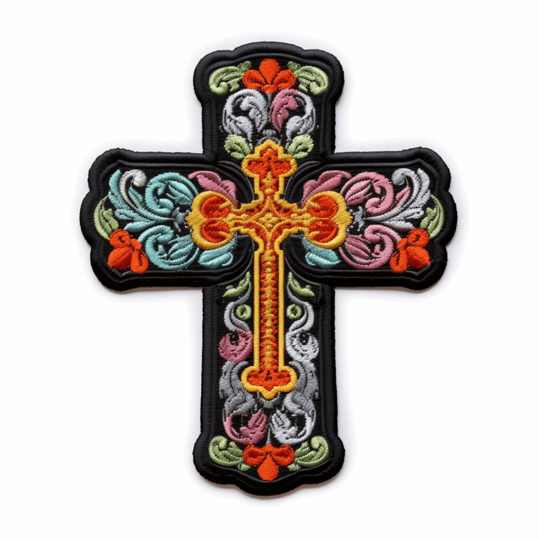Christian Cross Patch Iron-on/sew-on DIY Applique for Vest Jacket Bag ...
