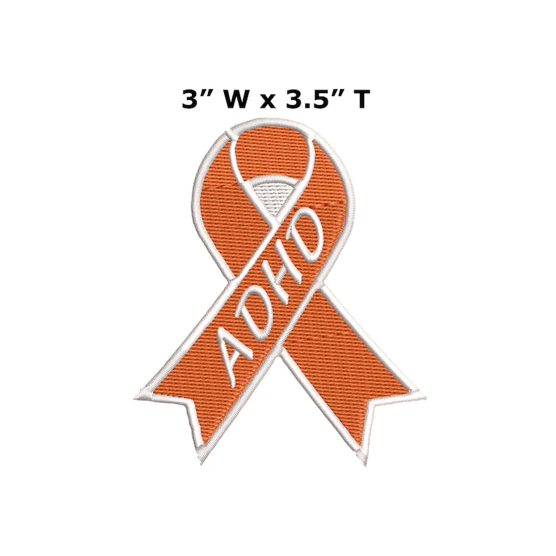ADHD Awareness Support Ribbon Embroidered Patch Iron-on / | Etsy UK
