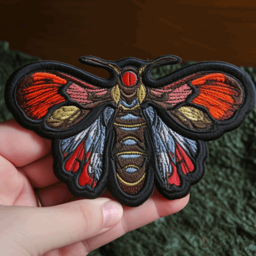 Moth Patch Iron-on/sew-on DIY Applique for Vest Jacket Clothing ...