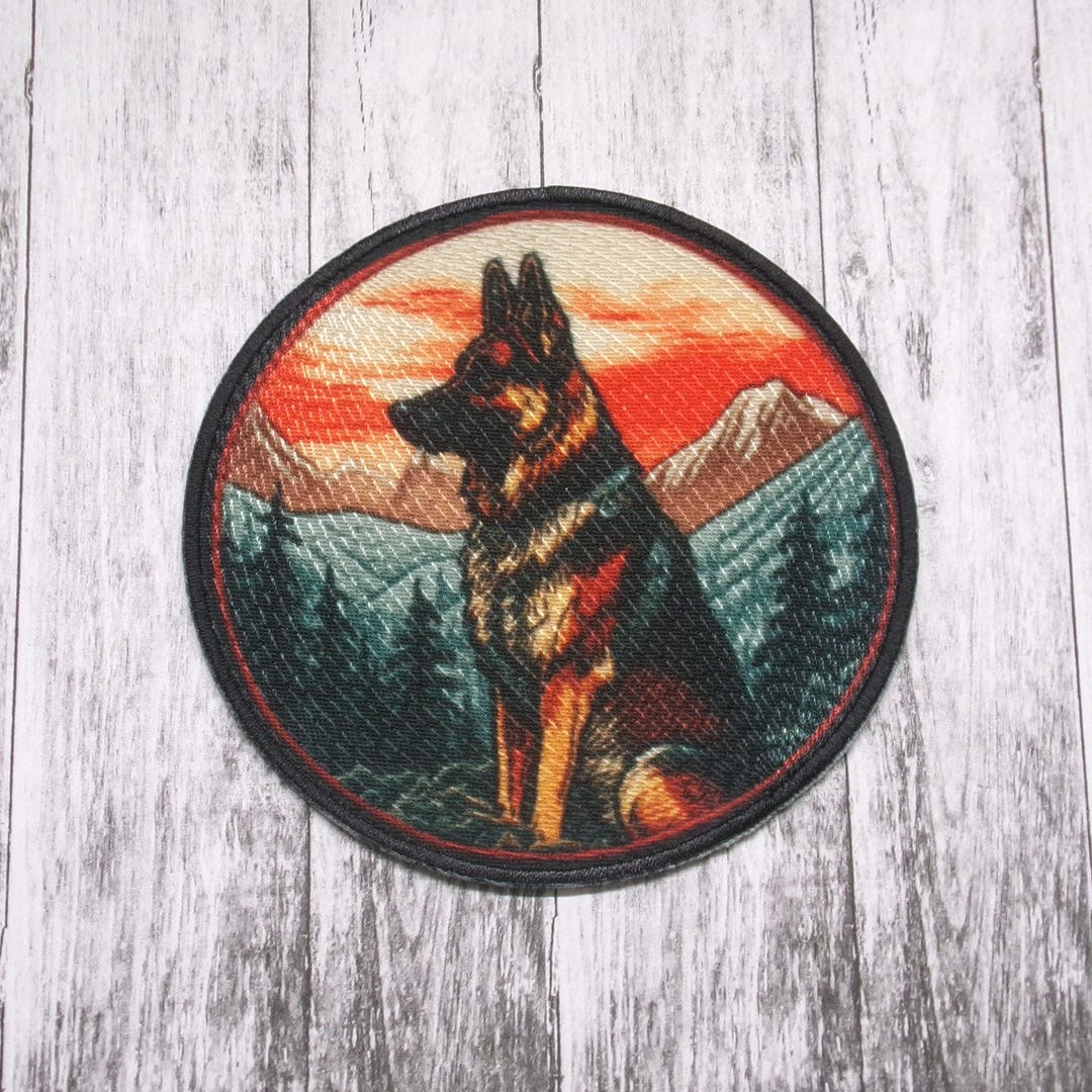 German Shepherd Patch Iron-on Applique for Jacket, Clothing, Backpack ...