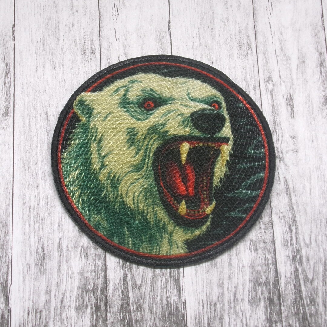 Monster Polar Bear Patch Iron-on Applique for Jacket, Clothing ...