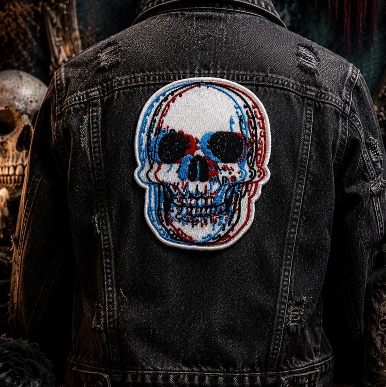 Skull Patch/iron-on Patch/biker Vest/creepy Horror Skull/3d Gothic Punk ...